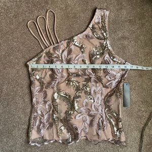 VENUS | Tops | Embroidered Floral One Shoulder Strappy Top | Poshmark